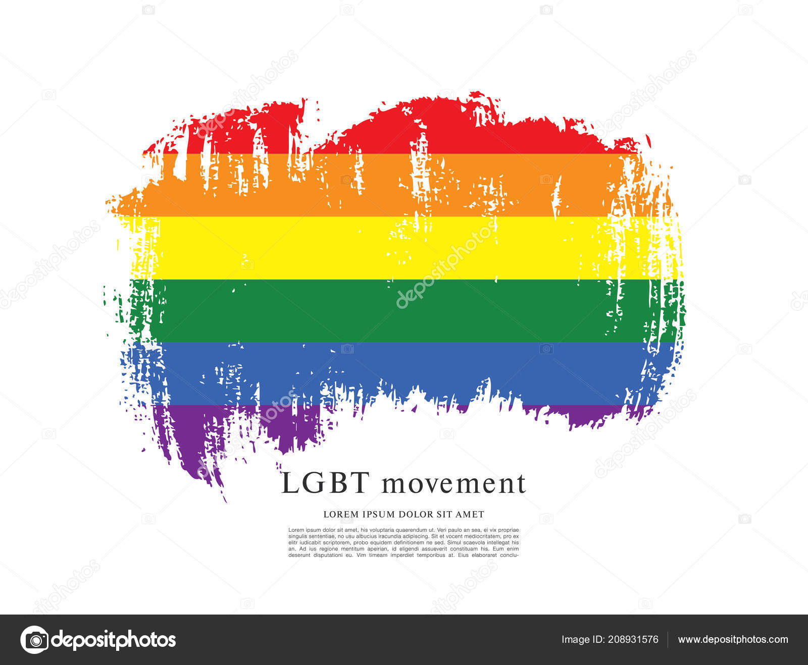 Rainbow Flag Lgbt Movement Vector Illustration Brush Stroke Background ...