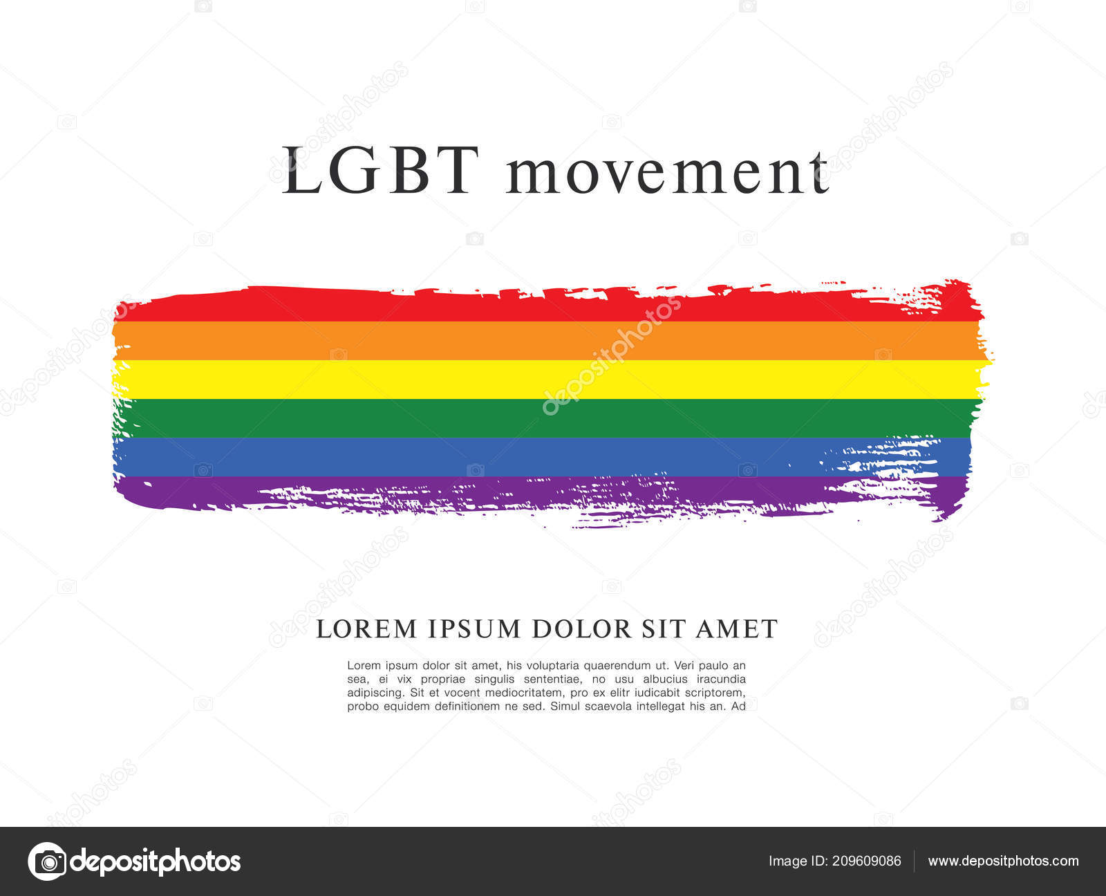 Rainbow Flag Lgbt Movement Vector Illustration Brush Stroke Background ...