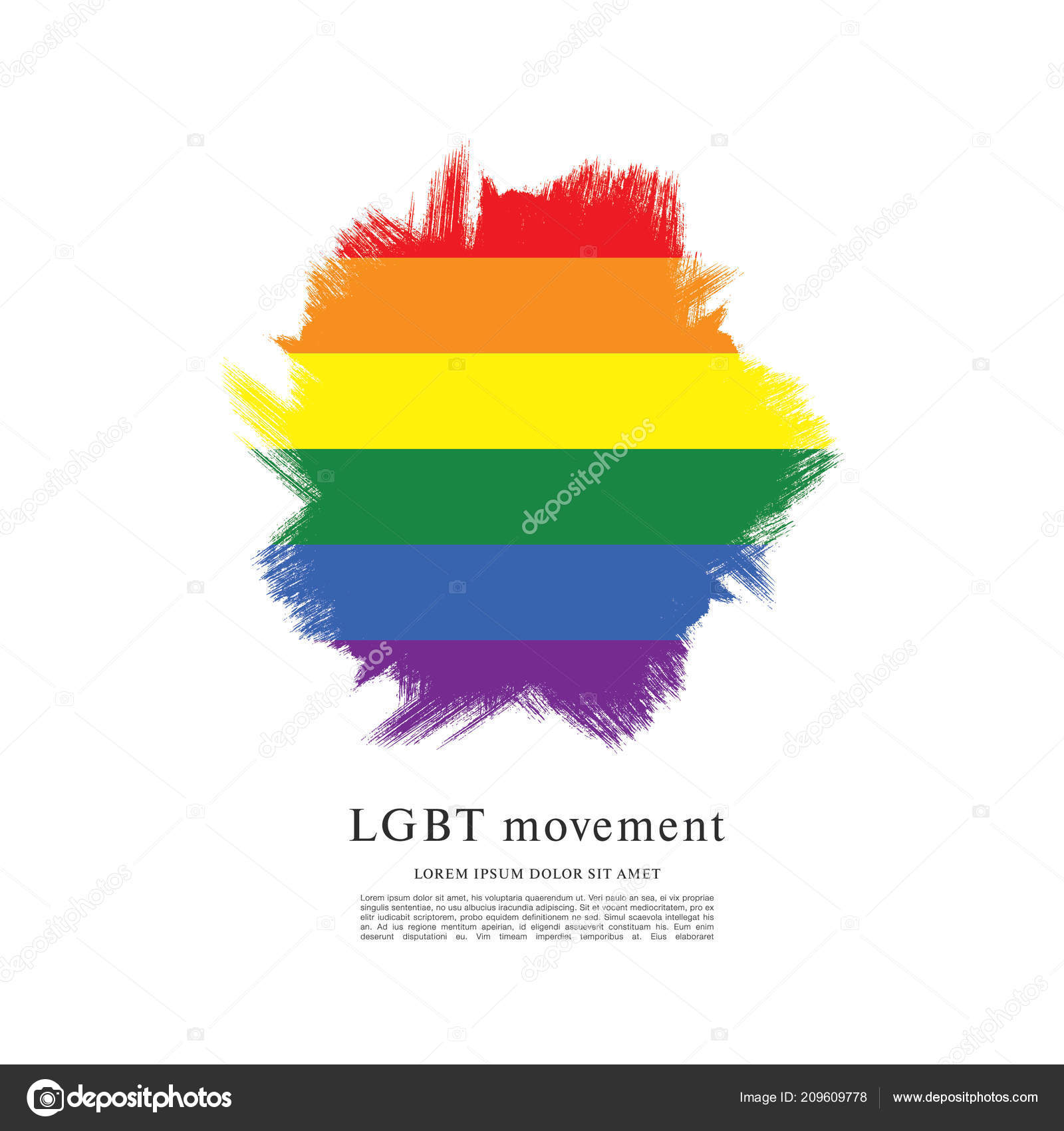 Rainbow Flag Lgbt Movement Vector Illustration Brush Stroke Background ...