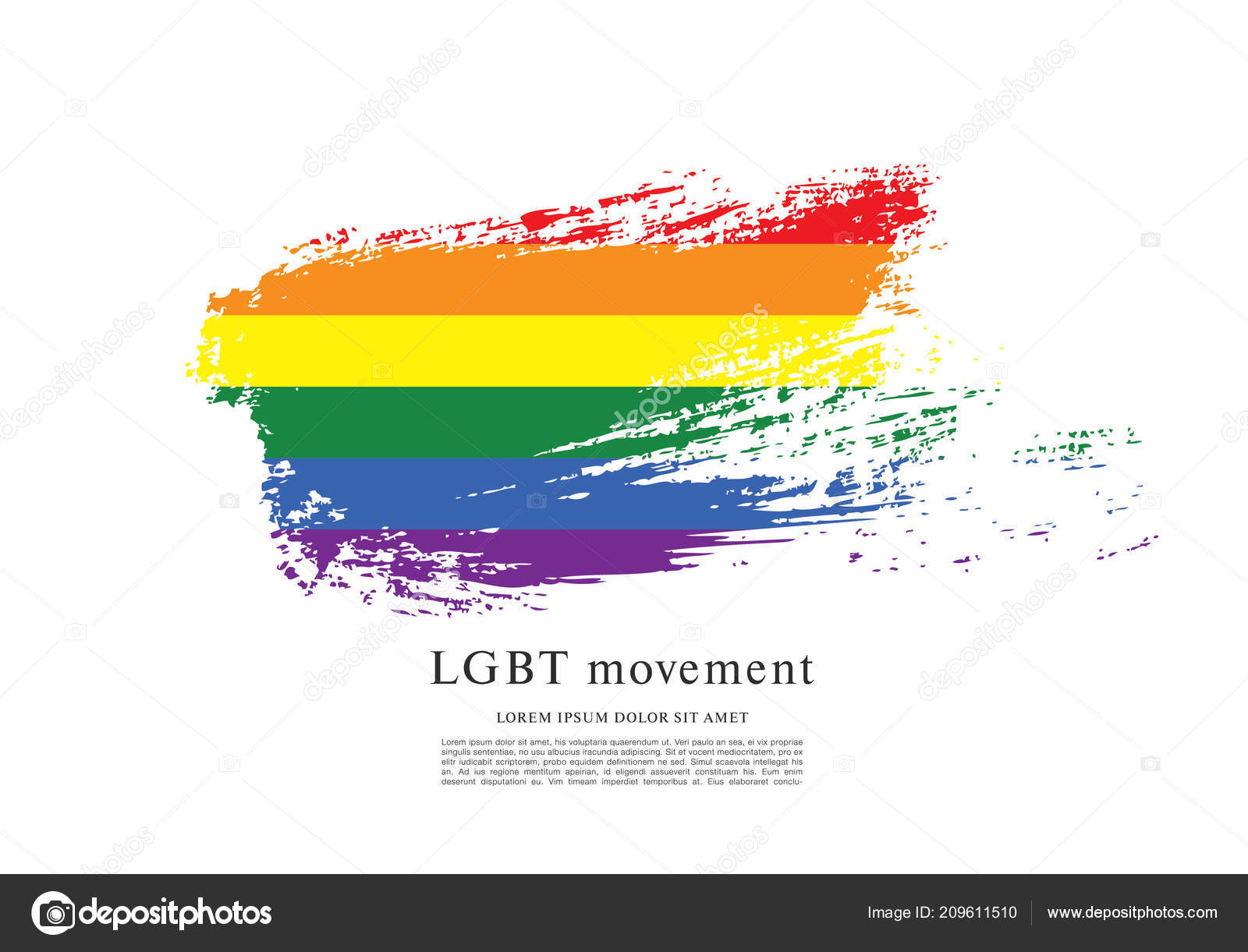 Rainbow Flag Lgbt Movement Vector Illustration Brush Stroke Background ...