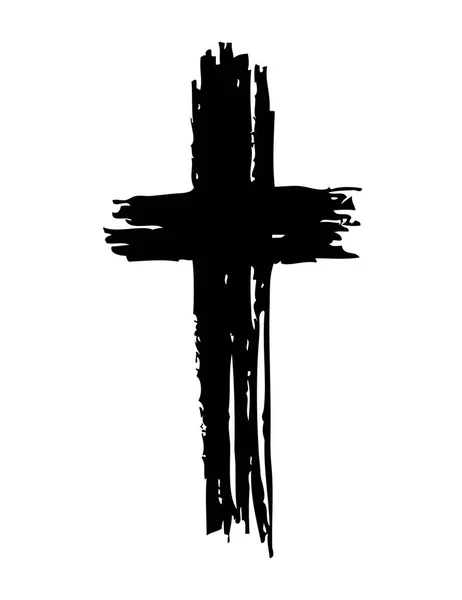 Hand Drawn Cross Vector Cross Cross Made Brush Stock Vector Image by ...