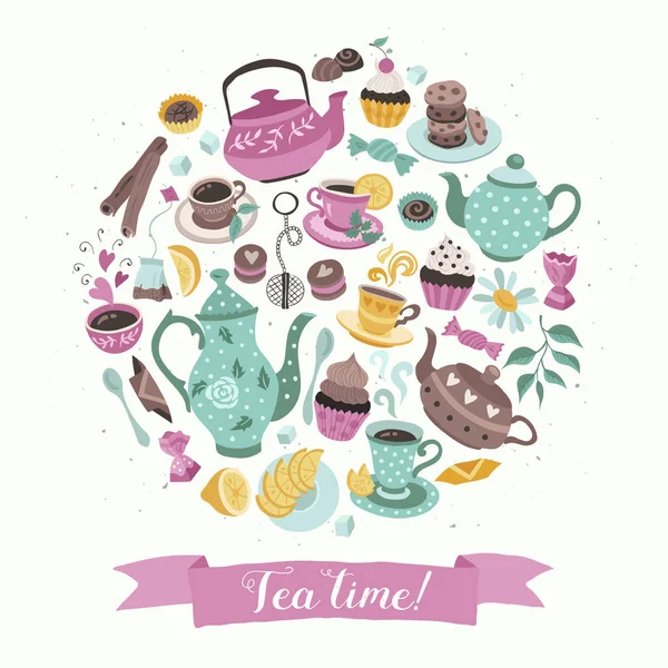 Tea time poster Stock Vector by ©ollymolly 93298832