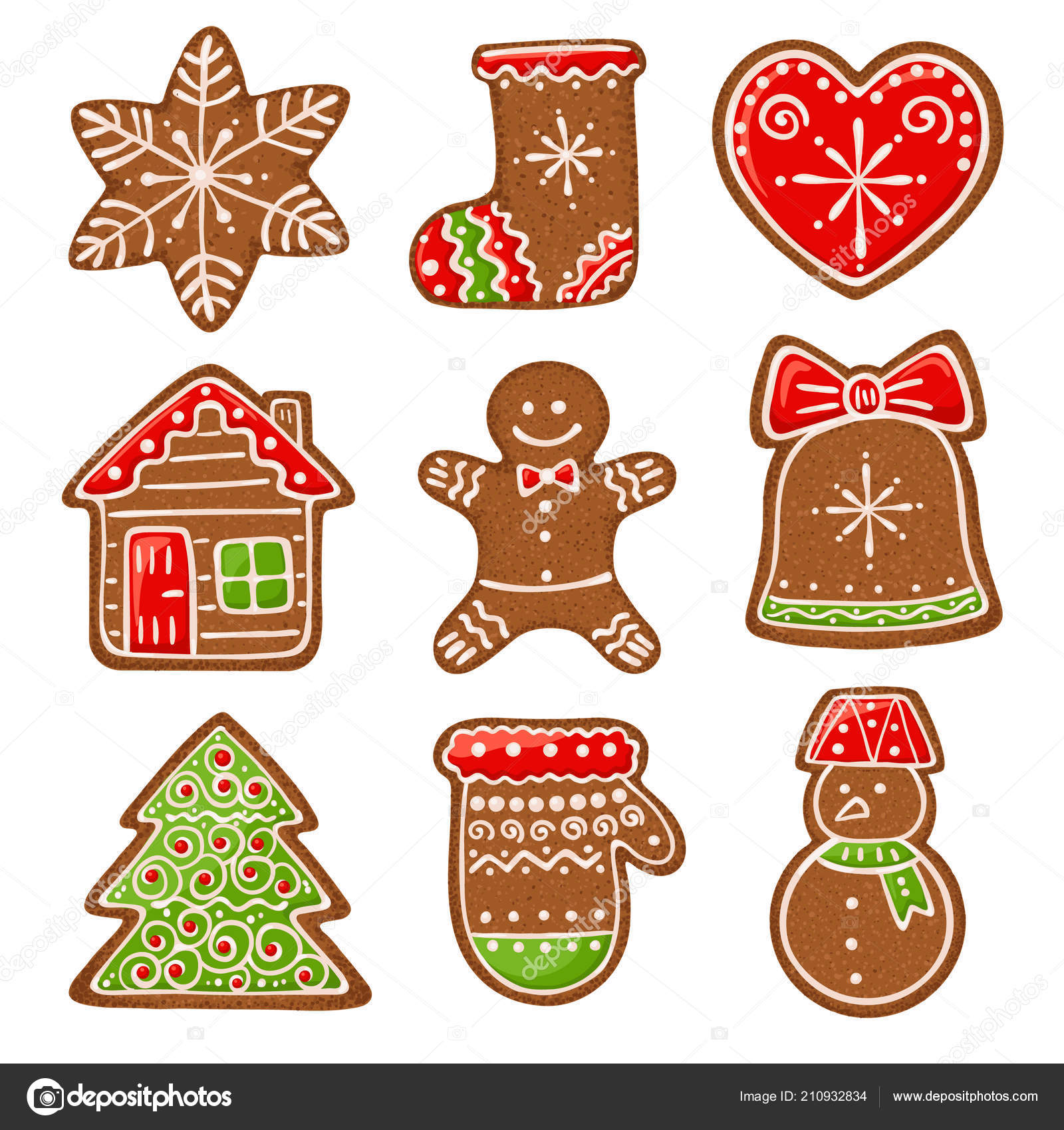 Gingerbread vector collection Stock Vector by ©ollymolly 210932834
