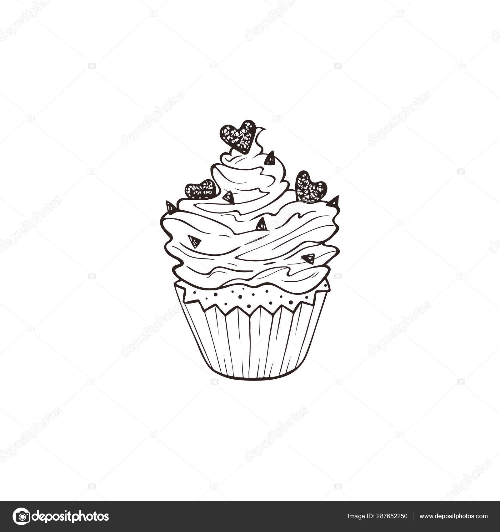 Hand drawn cupcakes Stock Vector by ©ollymolly 287652250