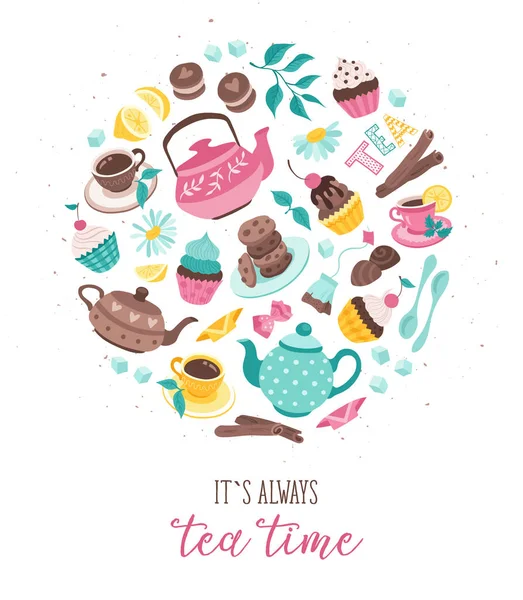 Tea time poster Stock Vector by ©ollymolly 93298832