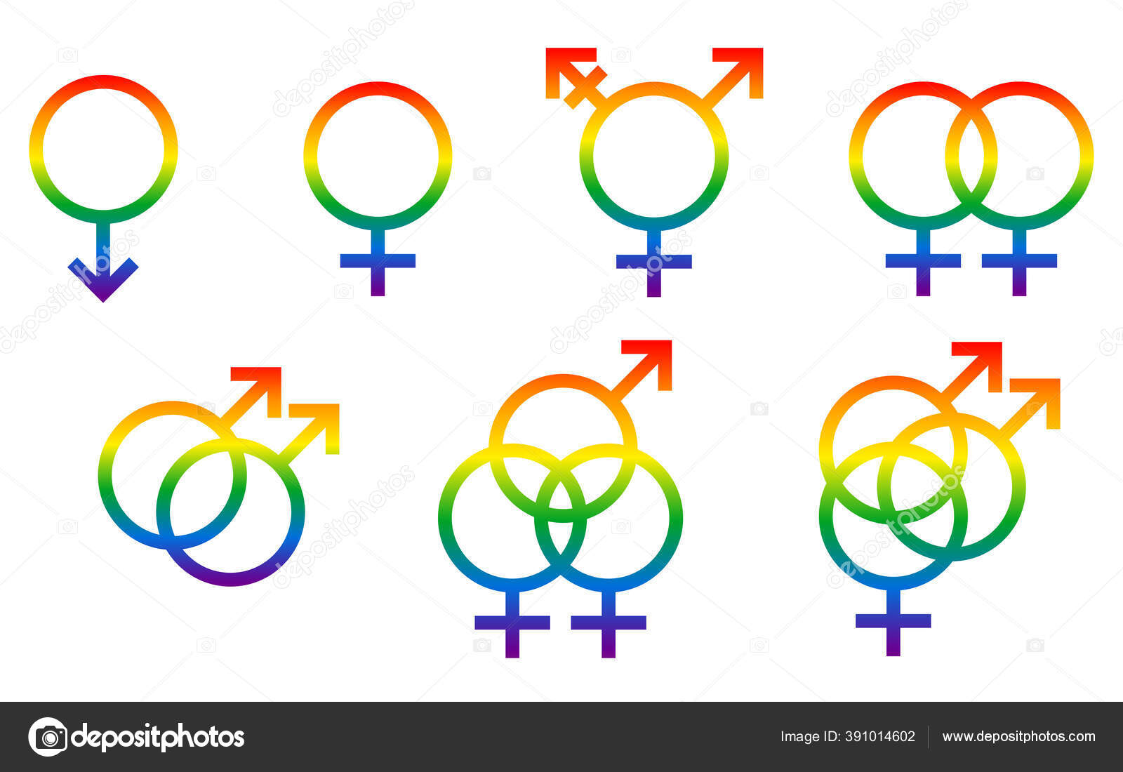 Different Lgbt Symbols Rainbow Colors Set — Stock Photo © Orkidia ...