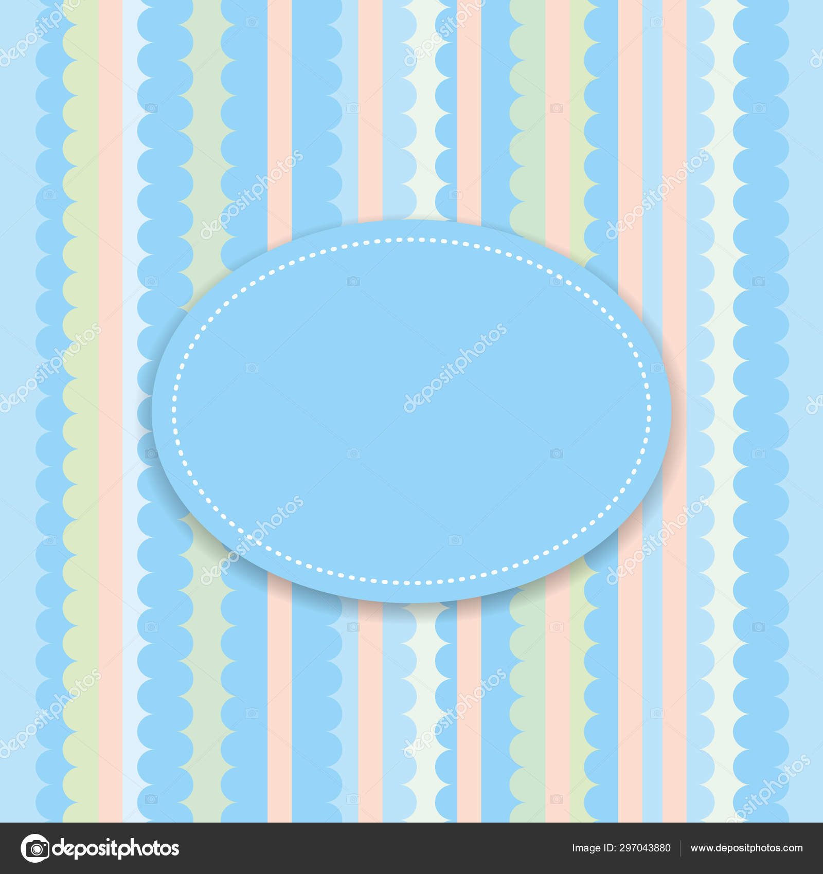 Square Background Blue Pastel Colors Yellow Green Shades Oval Empty ...