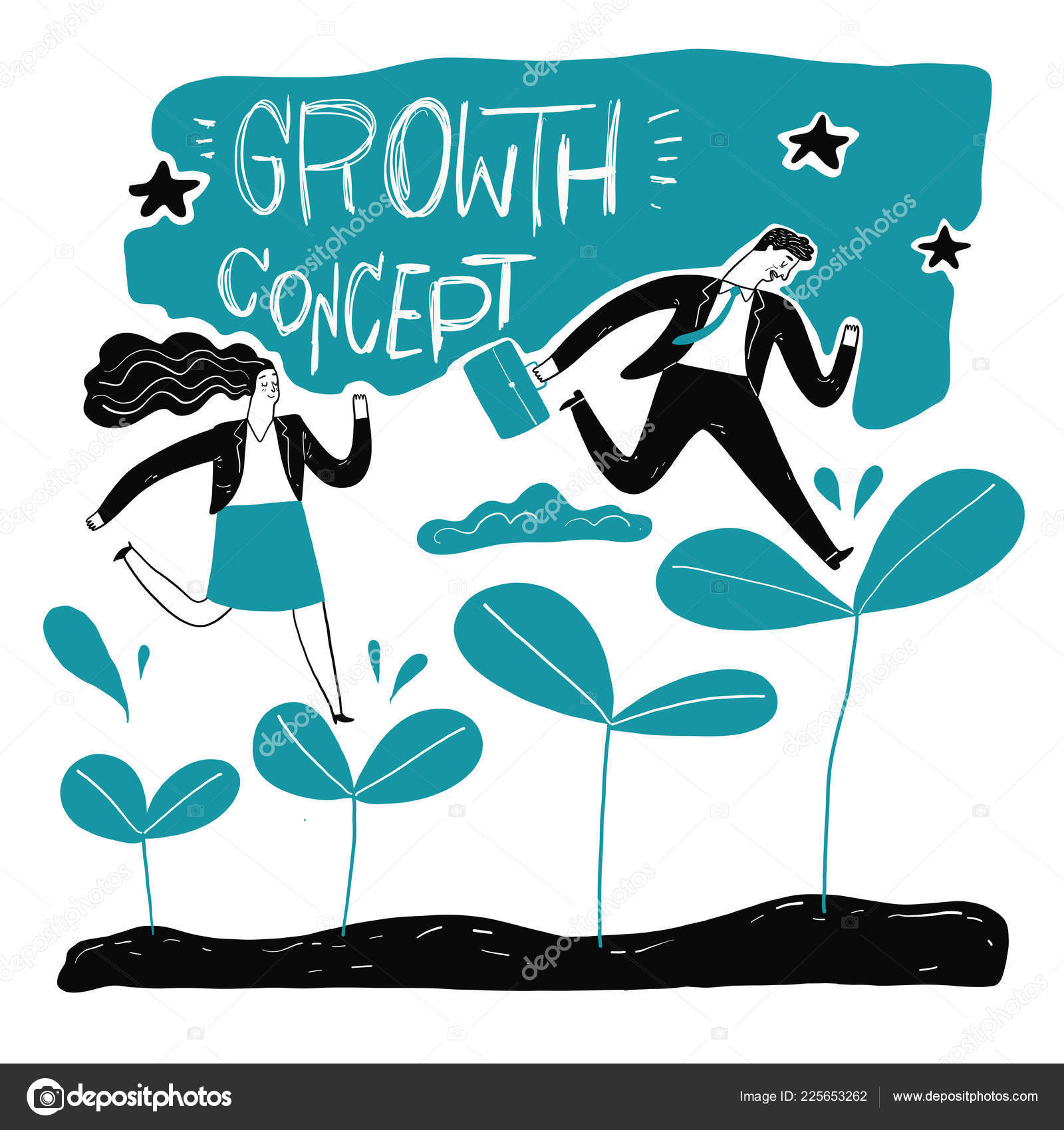 Businessman Step Leaf Metaphor Symbol Growth Overcoming Adversity ...