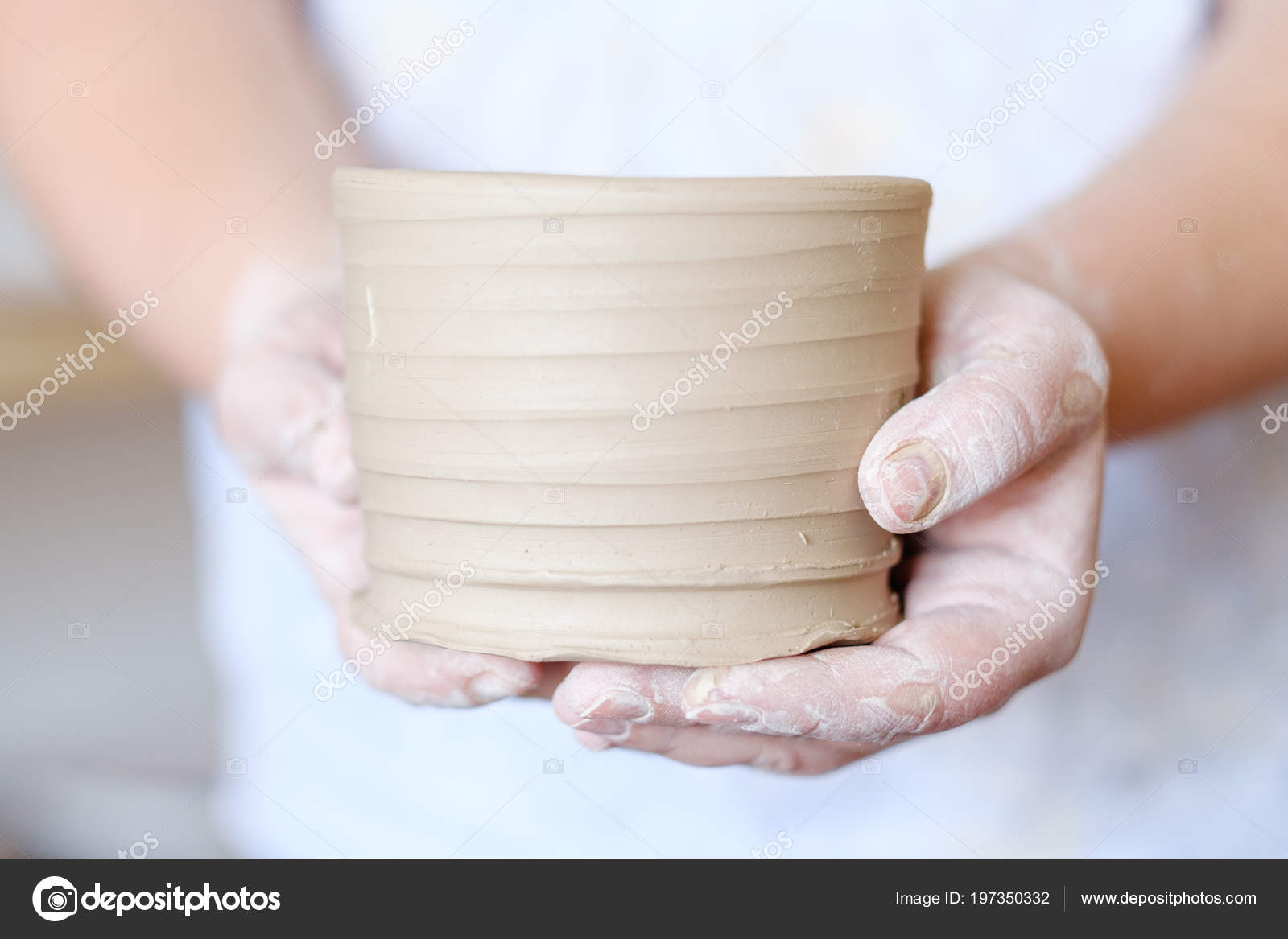 Pottery handcraft hobby hands shape clay wheel — Stock Photo © golubovy ...
