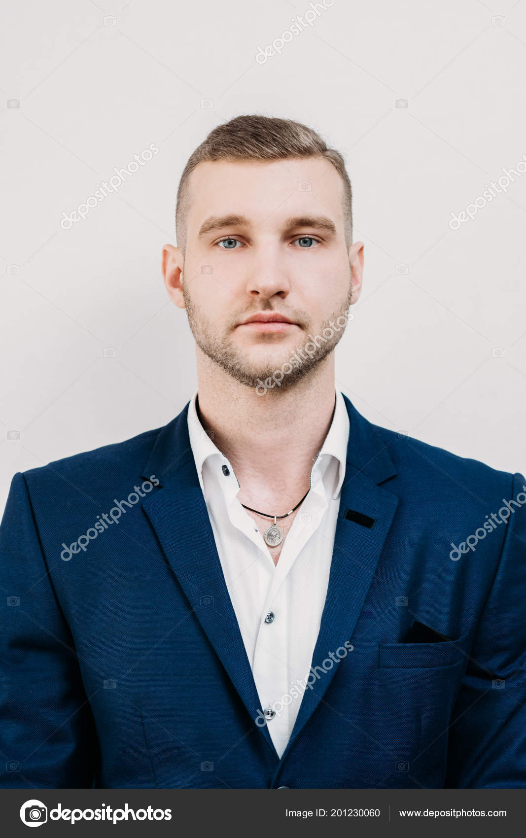 Passport document id photo business man portrait Stock Photo by ...