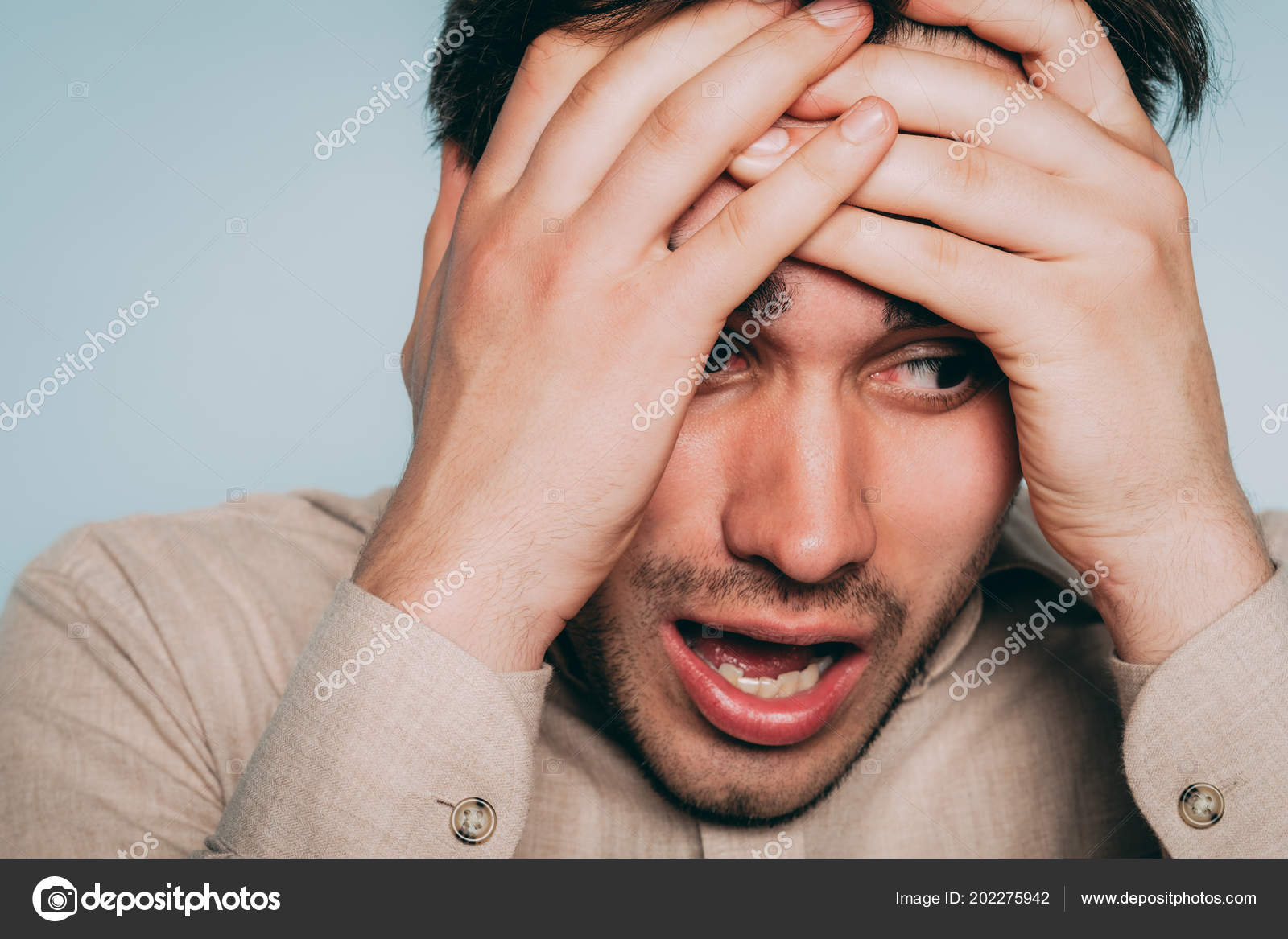 Emotional breakdown desperate man distress emotion Stock Photo by ©golubovy 202275942