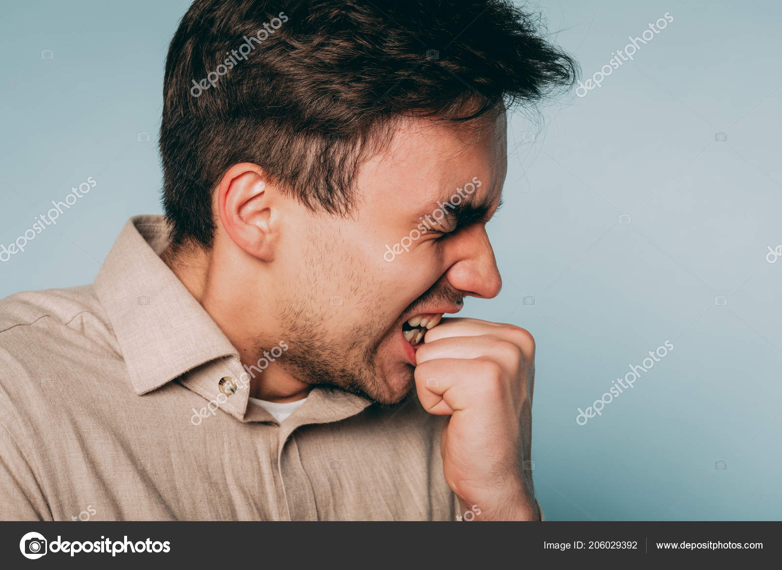 Devastated stricken man despair failure loss Stock Photo by ©golubovy ...
