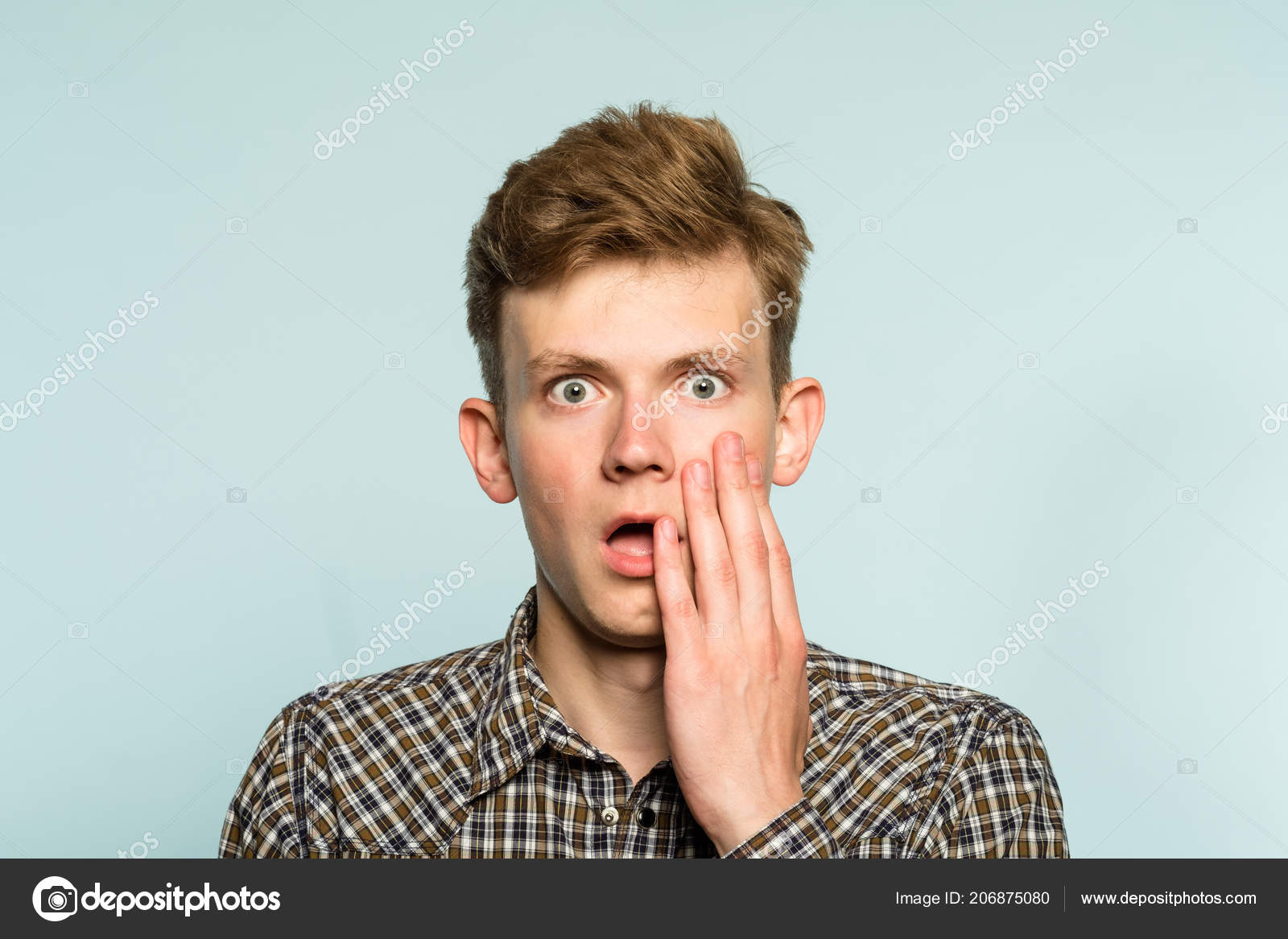 Omg unbelievable shock man open mouth emotion — Stock Photo © golubovy ...