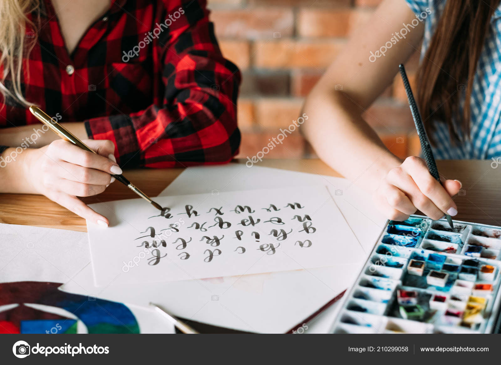 Art lettering class brush calligraphy alphabet Stock Photo by ©golubovy ...