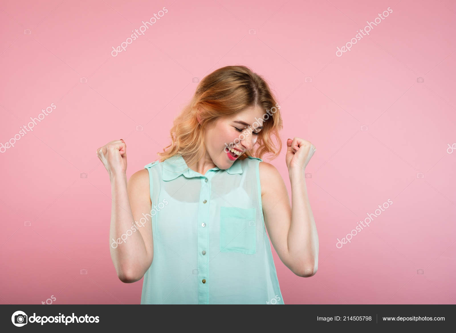 Emotion Expression Very Happy Joyful Thrilled Bits Woman Beaming Smile ...