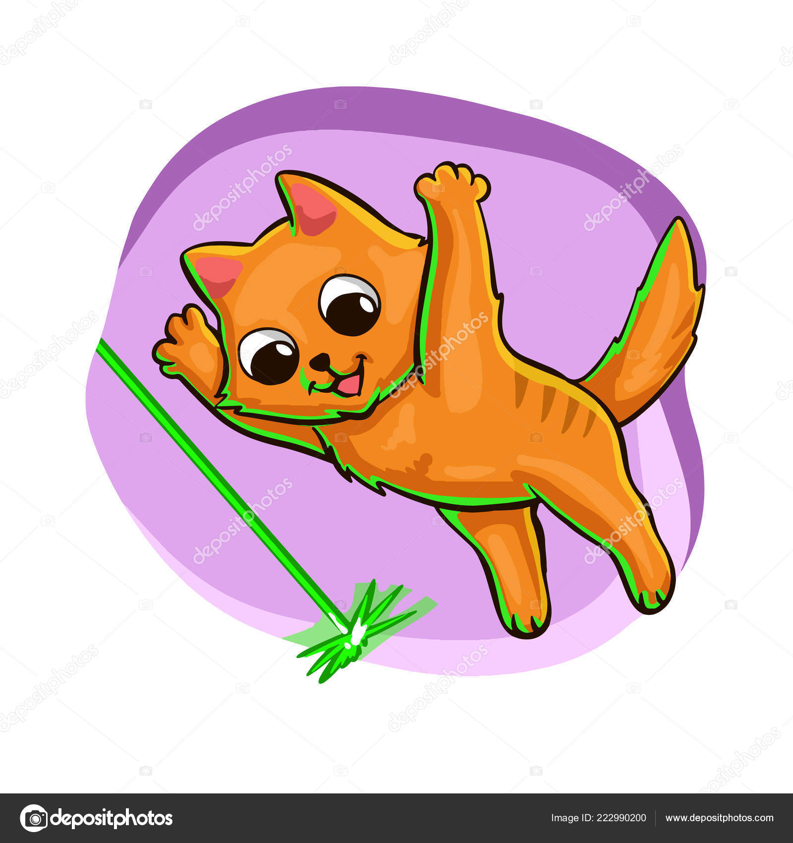 Cat Laser Game Vector Illustration Stock Vector by ©Milesthone 222990200