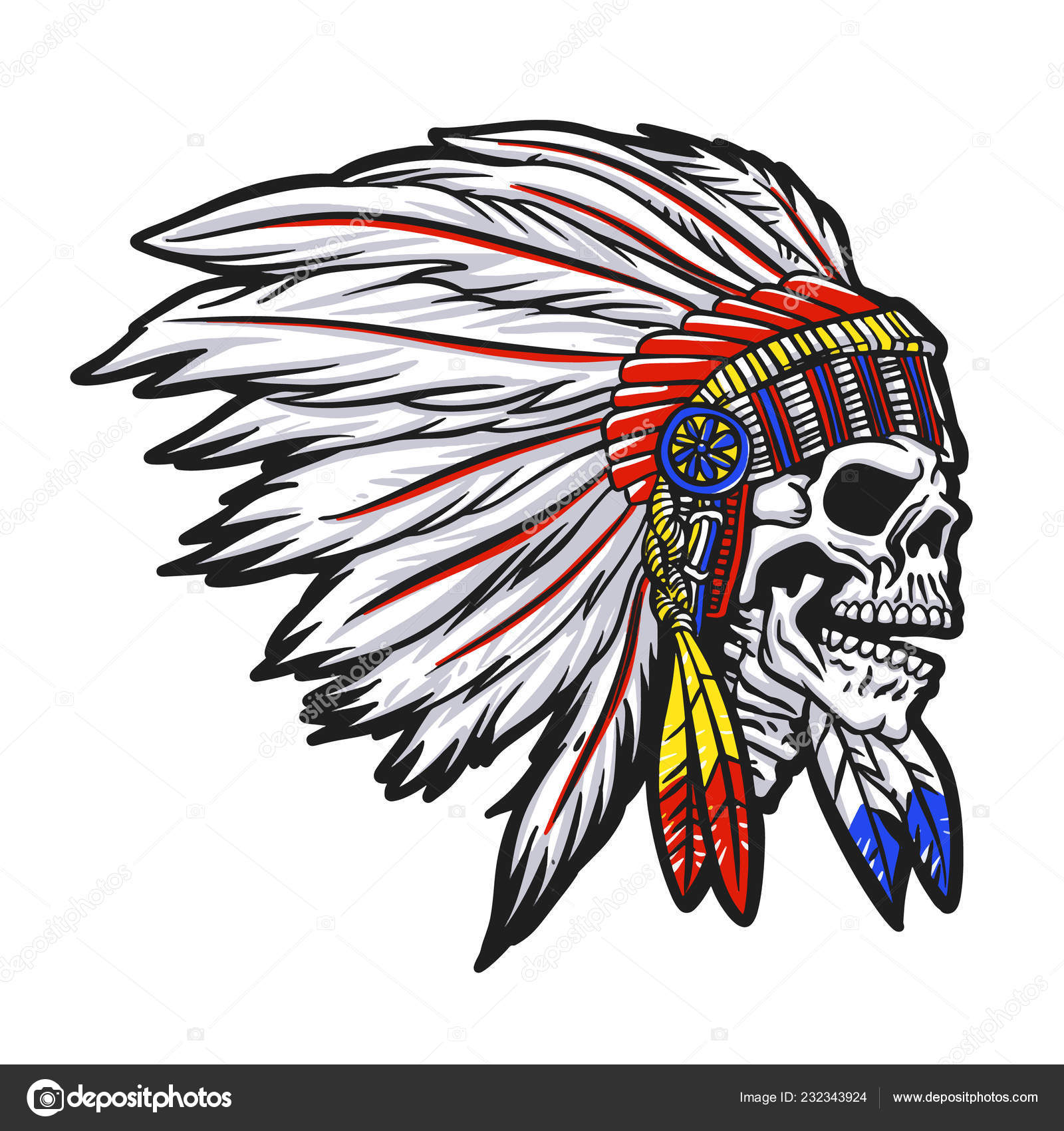 Indian Chief Skull Clipart American Indian Chief Skull With Tomahawk