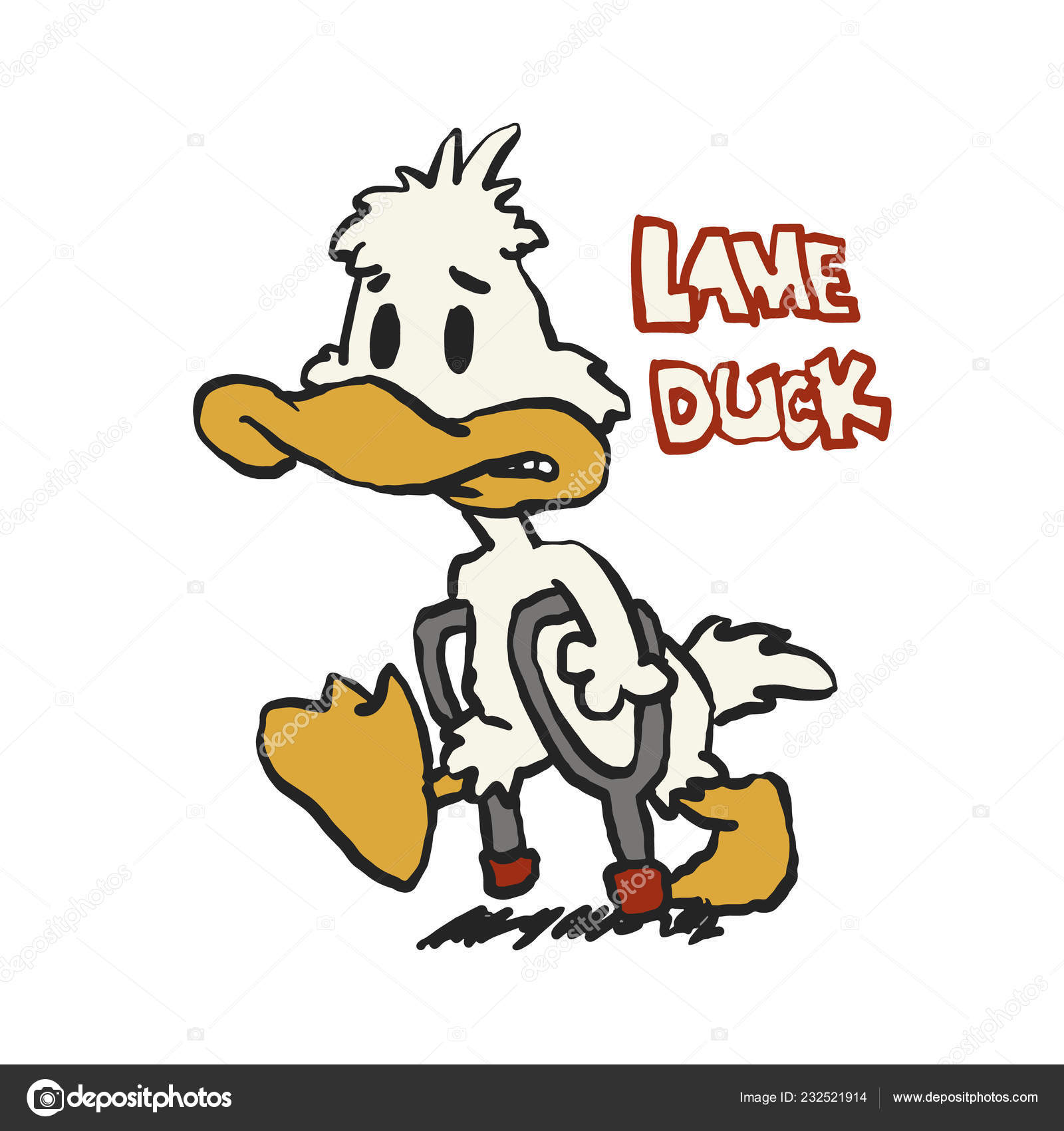 Lame Duck Funny Duck Stock Vector by ©Milesthone 232521914