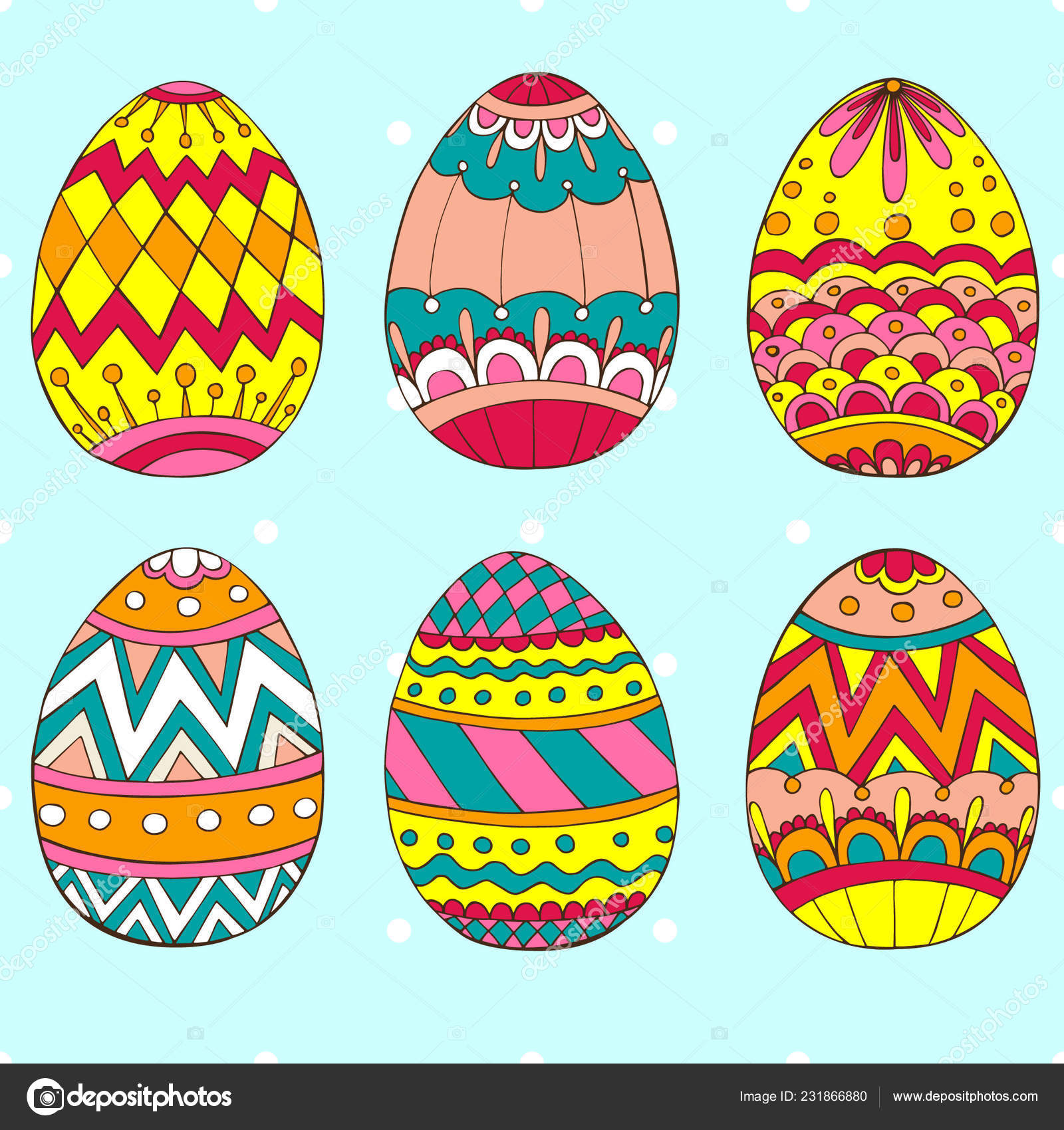 Easter Eggs Zentangle Doodle Design Elements — Stock Vector © Lena_ART ...