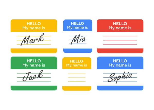 Name tag set. Hello my name is. card, Label sticker, introduce badge ...