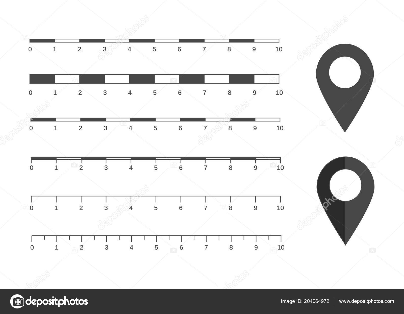 Map Scales Graphics Measuring Distances Scale Measure Map Vector ...
