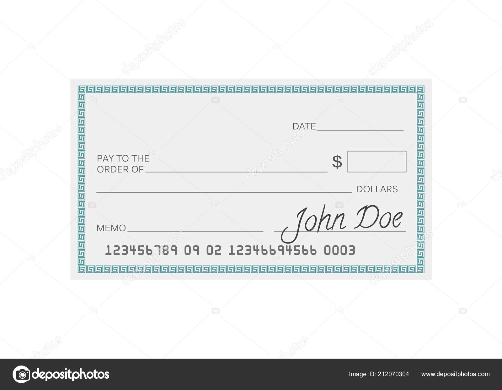 Blank Check Template Check Vector Template Banking Check Template Stock ...