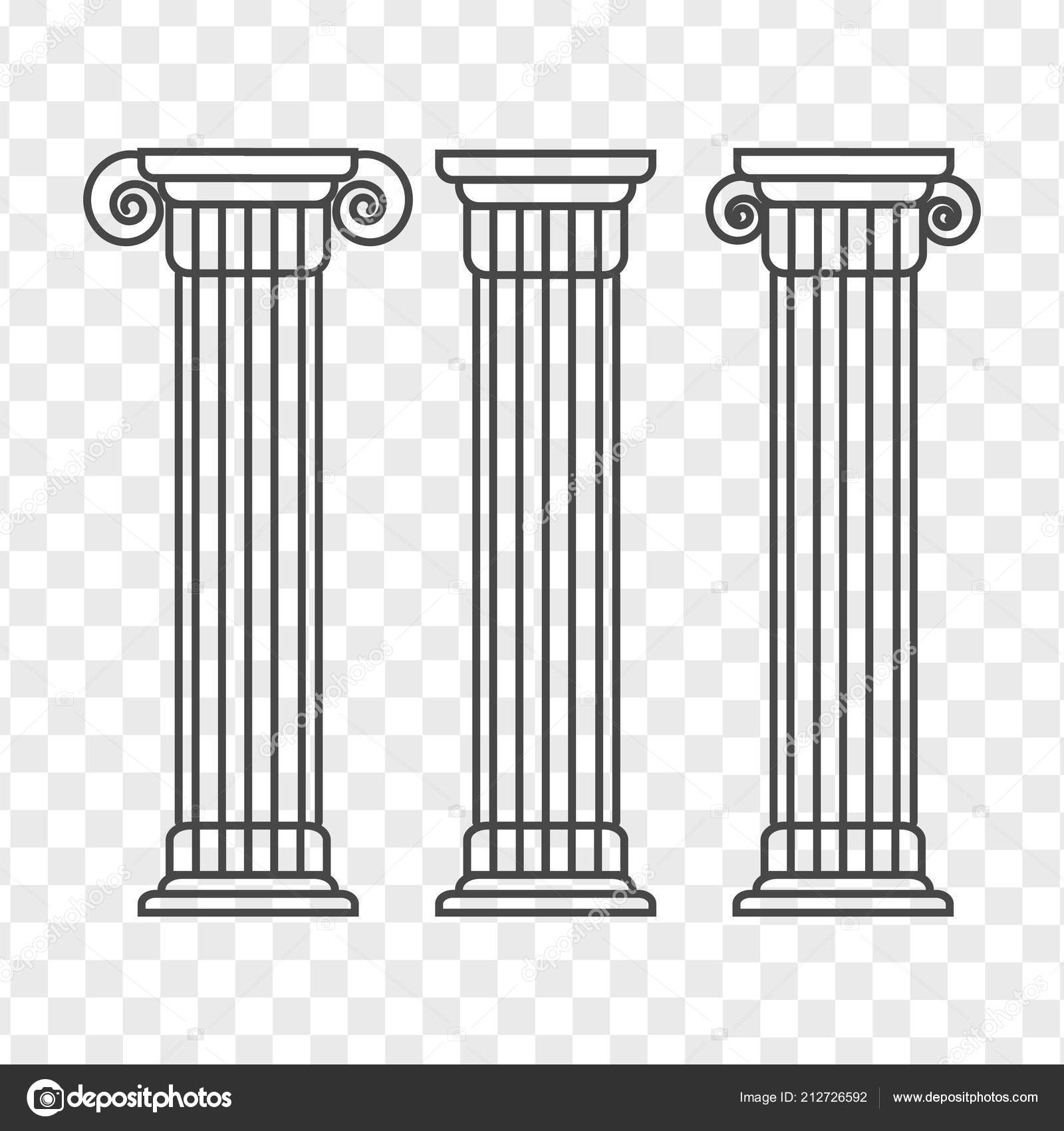 Greek Roman Pillar Outline Vector Pillar Illustration Architecture ...