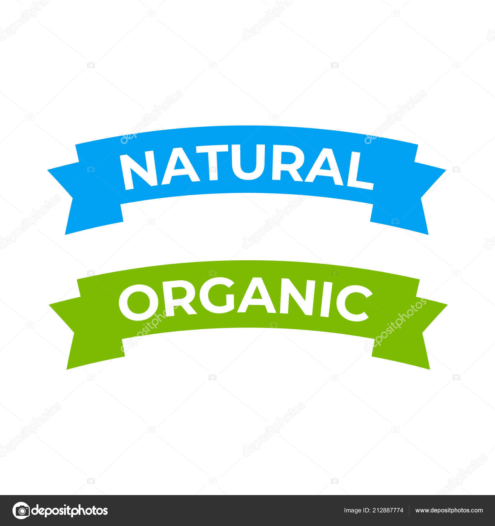 Natural Label Organic Ribbon Labels Badges Design Organic Products ...