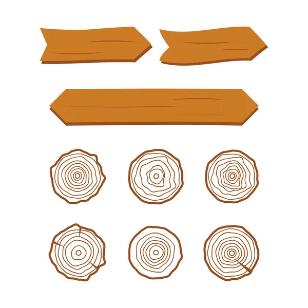 Set of old wood planks. Cartoon wooden plank signs Stock Vector by ...