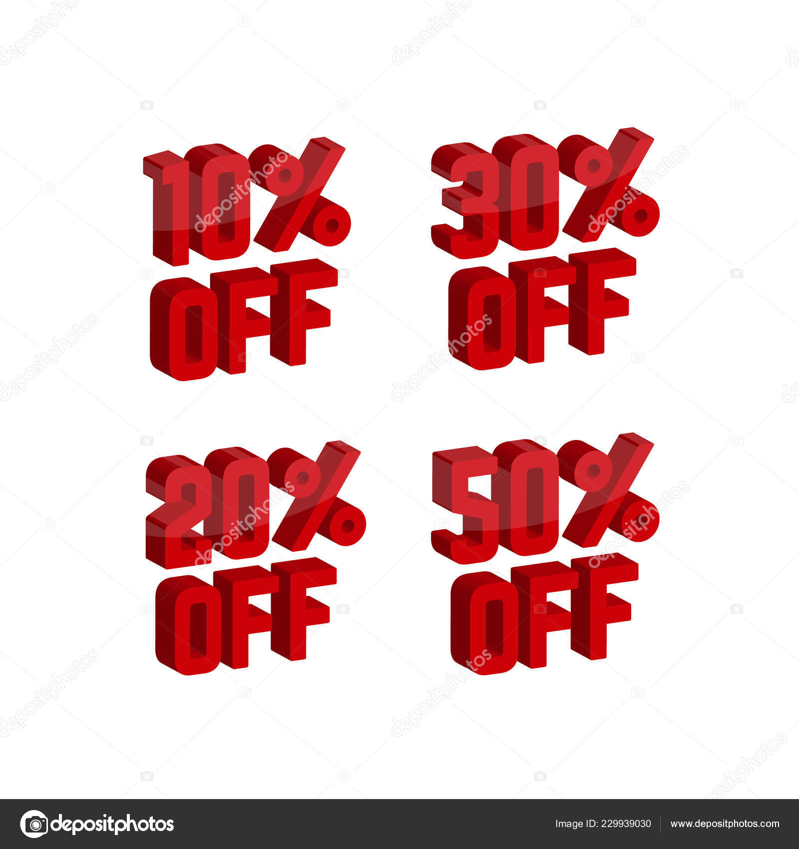 Discount Numbers Vector Percent Percent Discount Stock Vector Image by ...