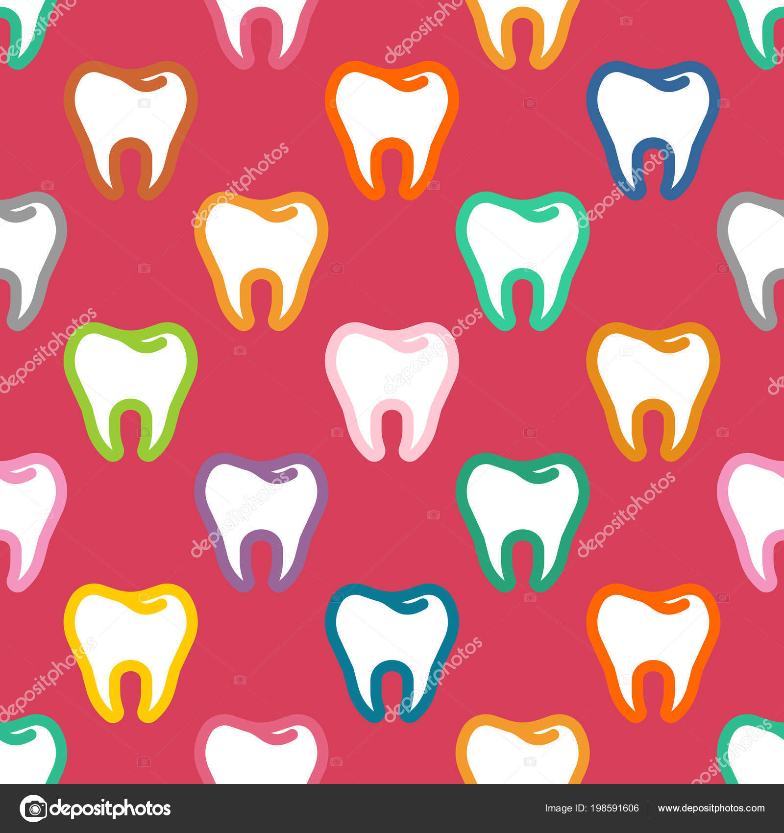 Tooth Pattern Seamless Teeth Background Vector Illustratio Stock Vector ...