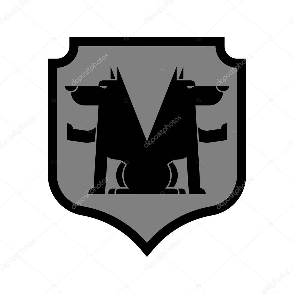 Escudo de Lobo símbolo heráldico. Firma hombre lobo para escudo de ...