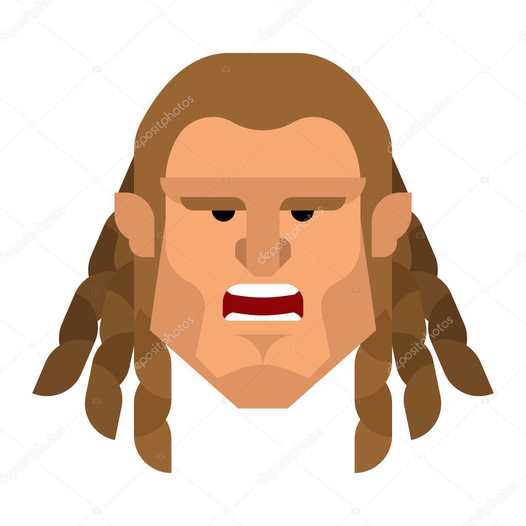 Cara Bárbara Berserk Brutal Cabeza Hombre Retrato Guerrero Ilustración ...