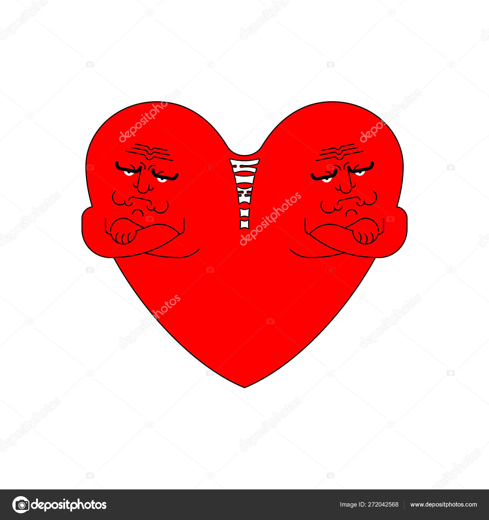 Resentment heart sign. quarrel Symbol. Insult and discord Stock Vector ...