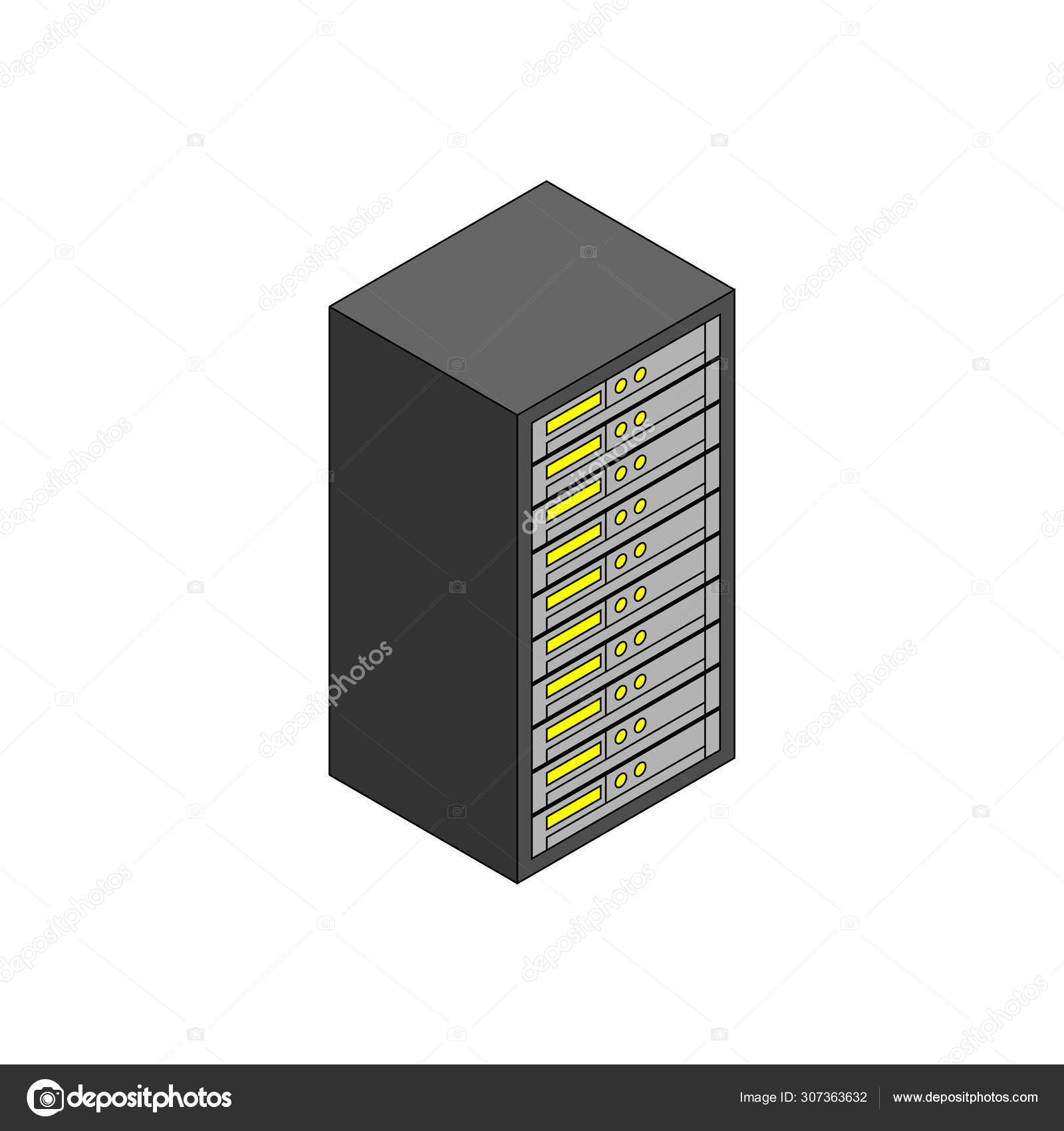 Servidor de dibujos animados aislado. Red Centro de datos Ordenador ...