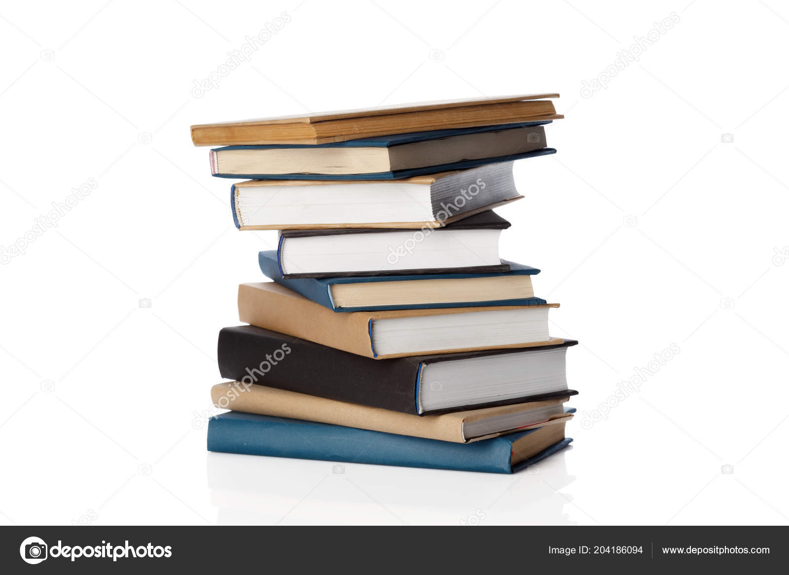 Books Isolated White Background School Education Concept Stock Photo by ...