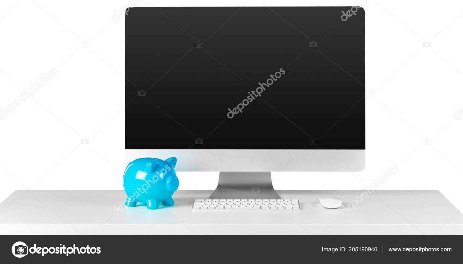 Computer Monitor Black Screen Keyboard White Table Education Business ...