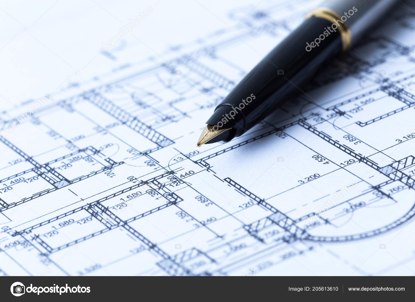 Pen Architectural Blueprints Stock Photo by ©Fotofabrika 205613610