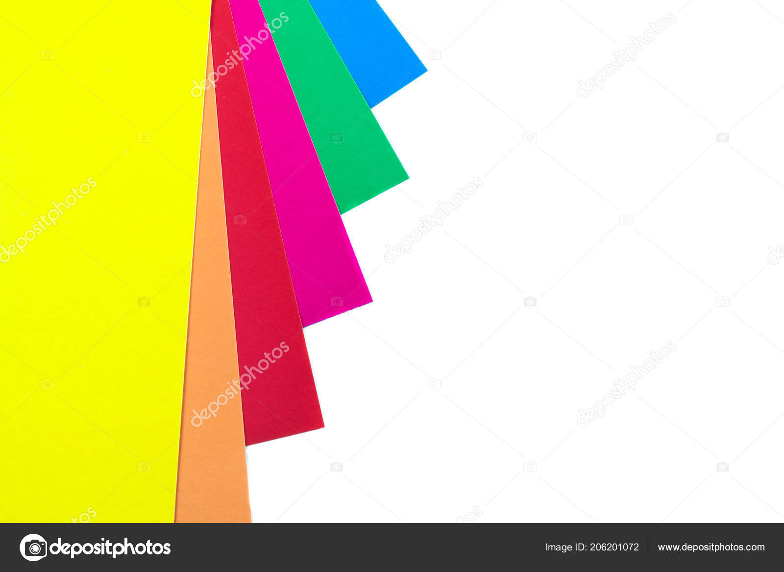 Sheets Colored Paper Isolated White Background — Stock Photo ...
