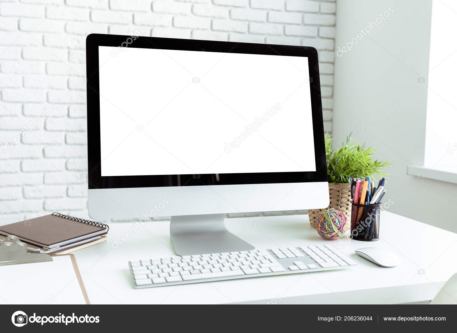 White Office Desk Table Close Stock Photo by ©Fotofabrika 206236044