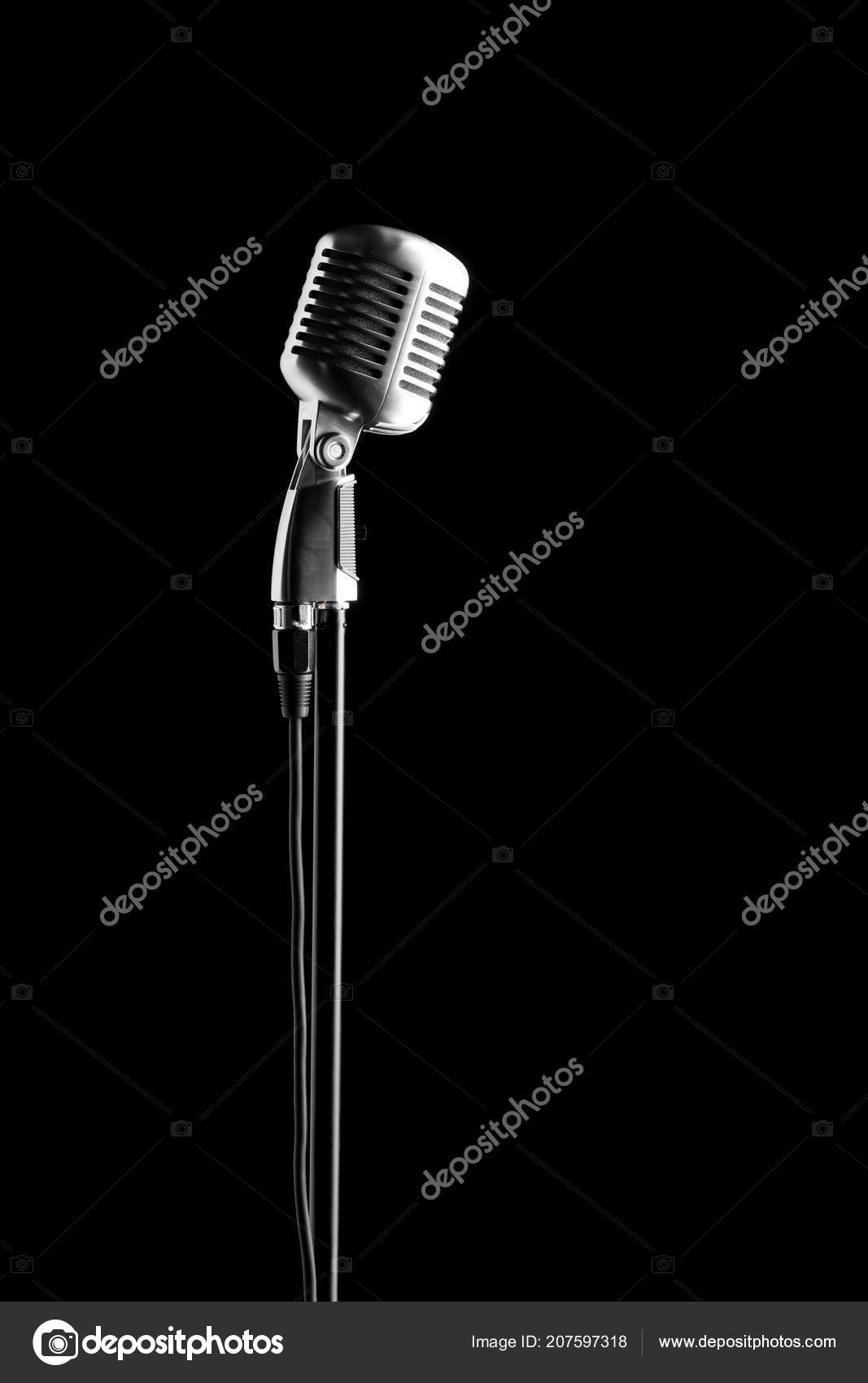 Vintage Microphone Black And White