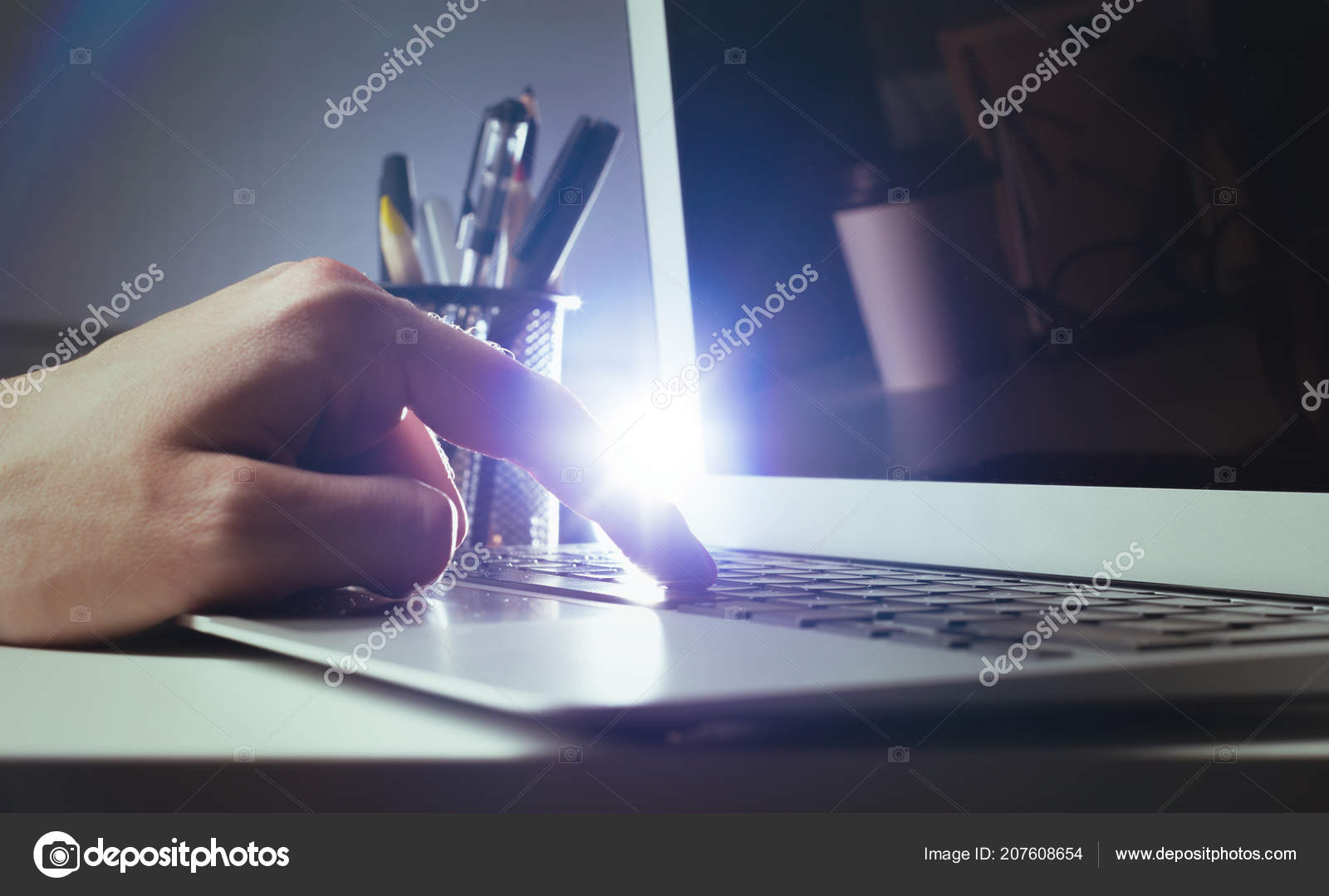 Typing Laptop Closeup Background Stock Photo by ©Fotofabrika 207608654