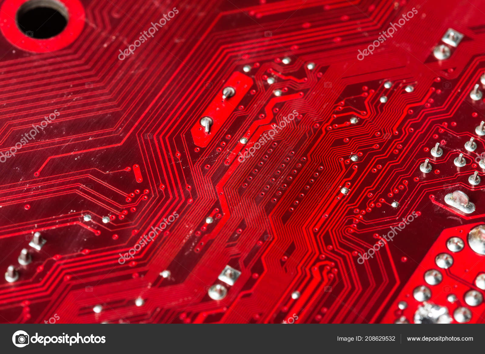 Red Computer Chip Pattern