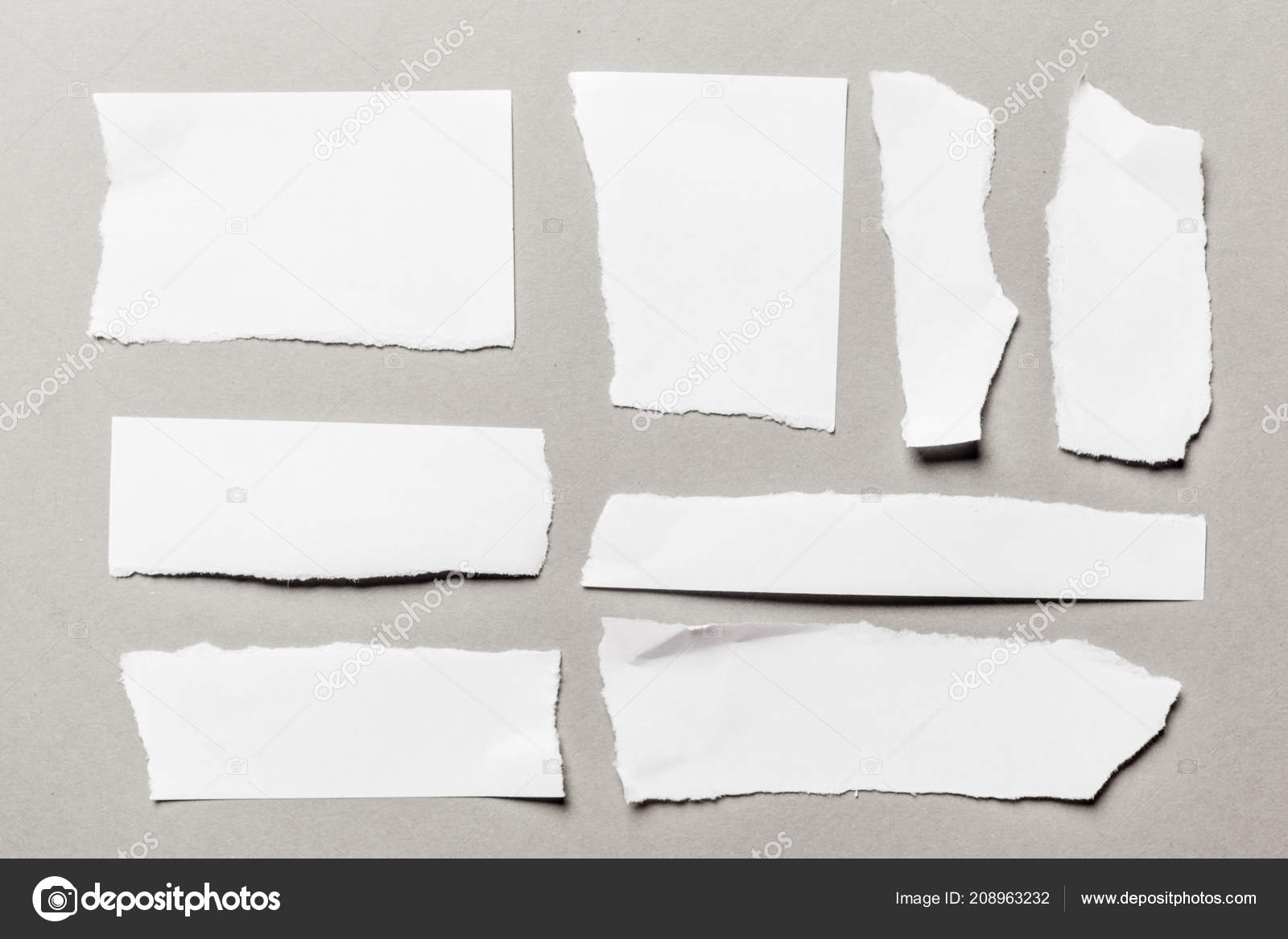 Pieces White Ripped Paper Close Stock Photo by ©Fotofabrika 208963232