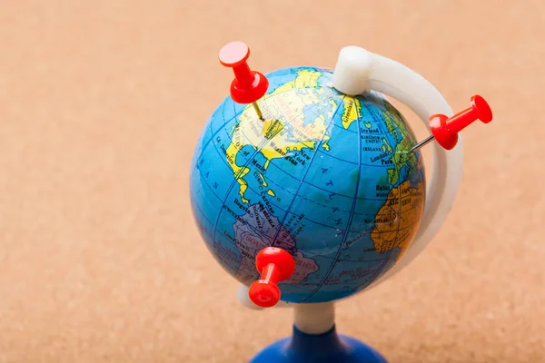 Travel Destination Points Map Indicated Colorful Thumbtacks Stock Photo ...