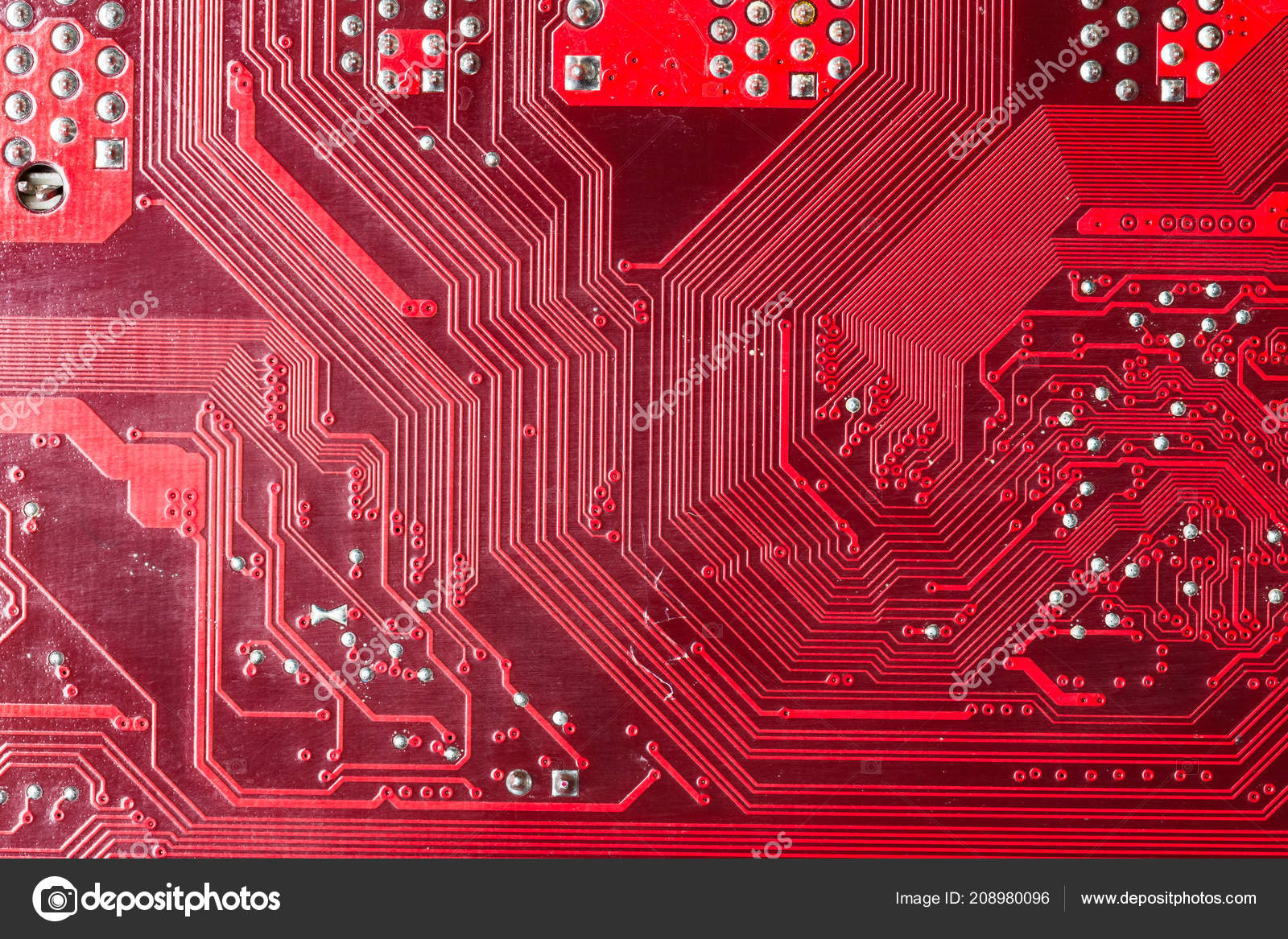 Red Computer Chip Pattern