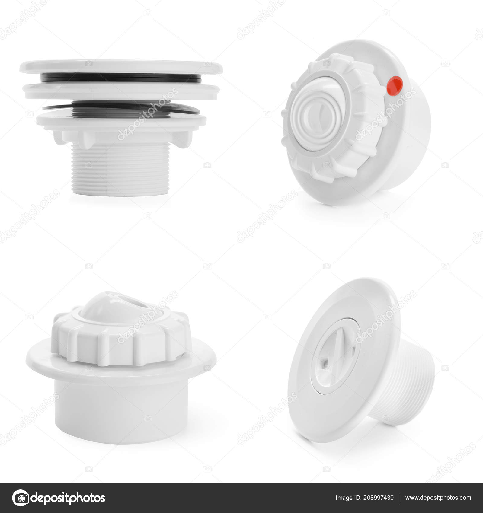Plumber Tubes Water Isolated White Background — Stock Photo ...
