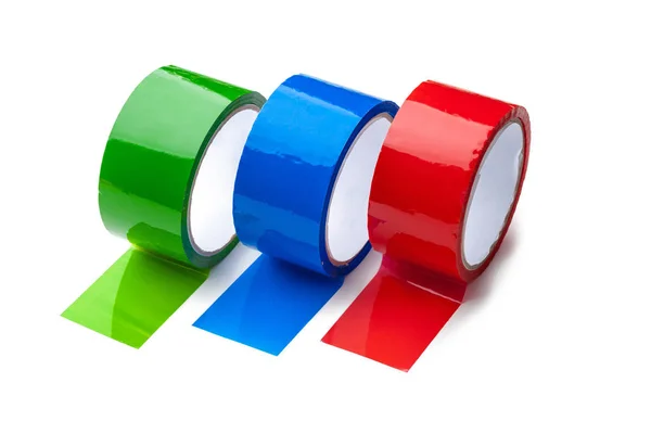 Colored Label Rolls Isolated White Background Shadow Reflection Color ...