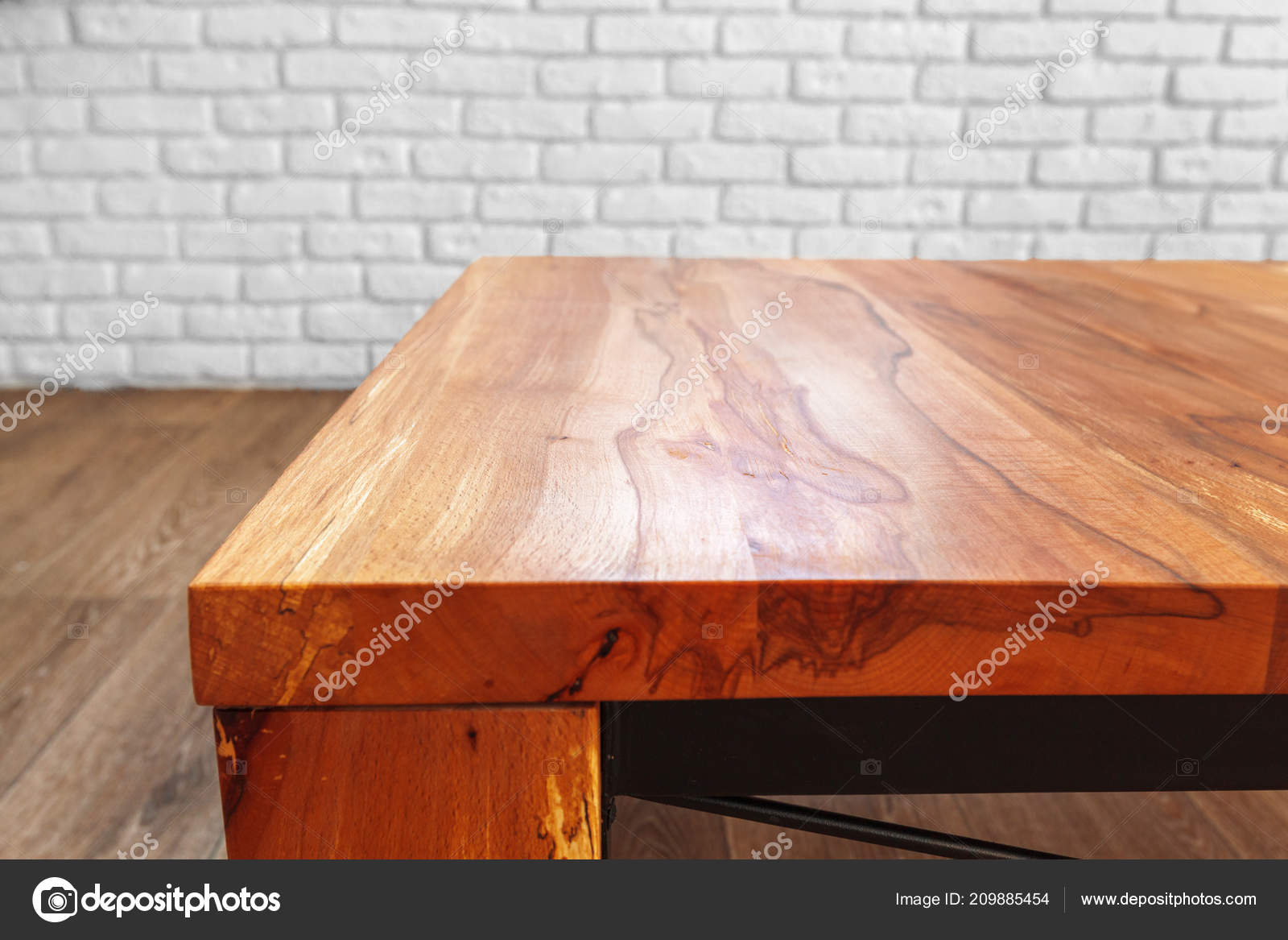 Front View Modern Wooden Table Stock Photo by ©Fotofabrika 209885454