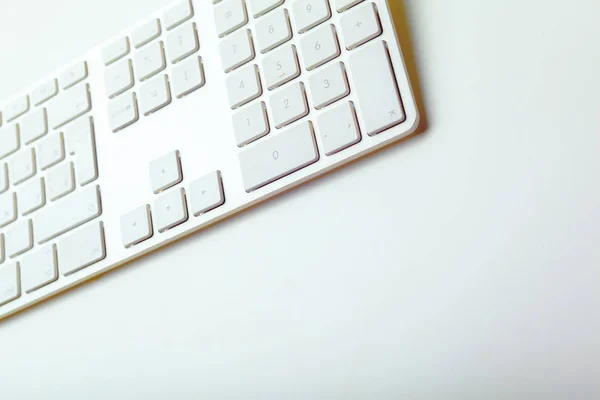 Office Table Keyboard Isolated White Background Stock Photo by ...